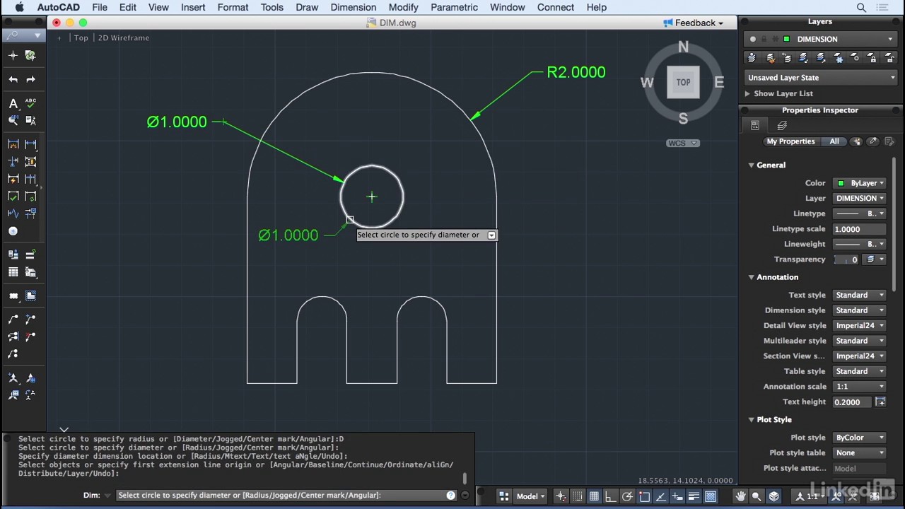 AutoCAD Tutorial - DIM command overview