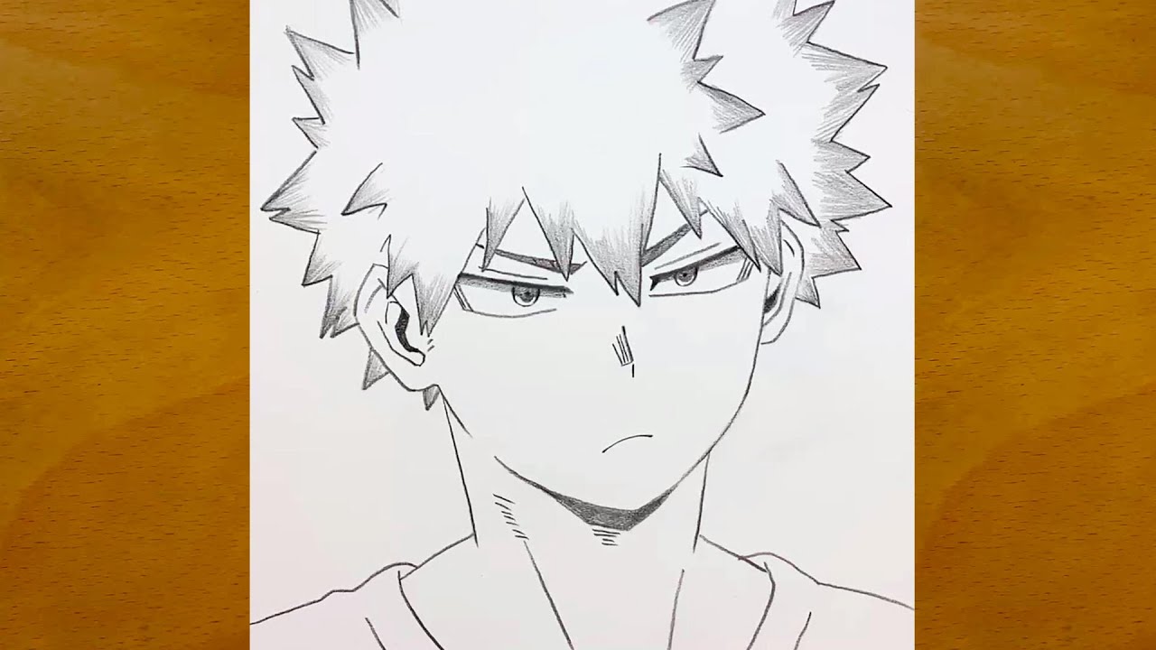 Anime drawing | How to draw Katsuki Bakugo from My Hero Academia | step-by-step | Bakugo