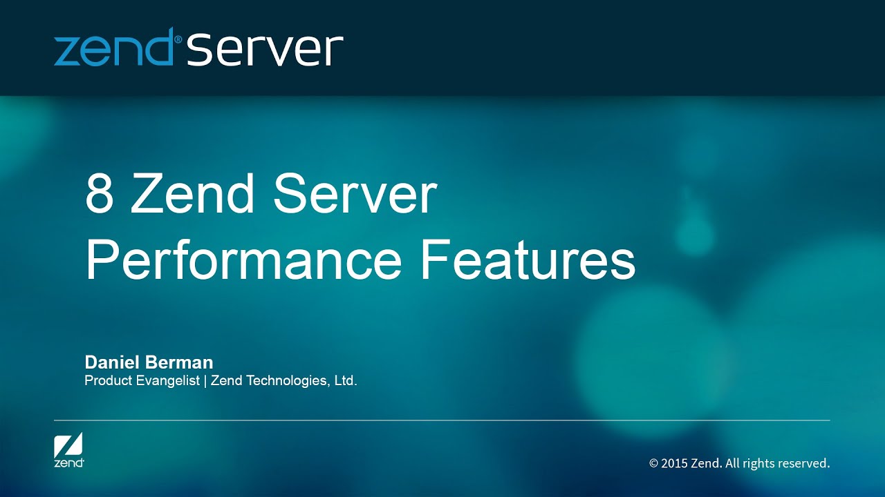 Zend Server Performance Features