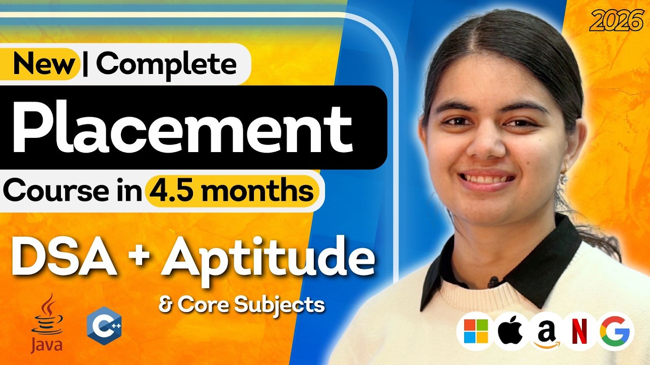 Complete Data Structures & Algorithms + Aptitude for Tech Placements | New Alpha Plus 7.0