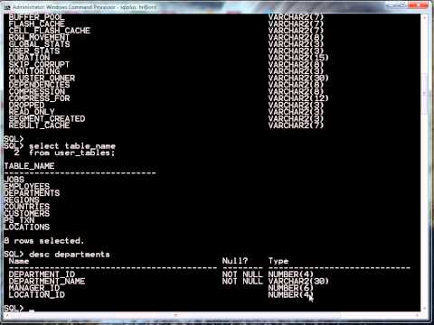 Oracle Tutorial | Oracle SQL Data Dictionary