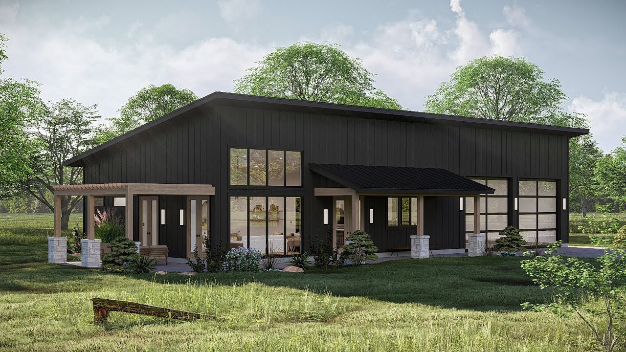 Modern Barndominium Style House Plan | Bradbury