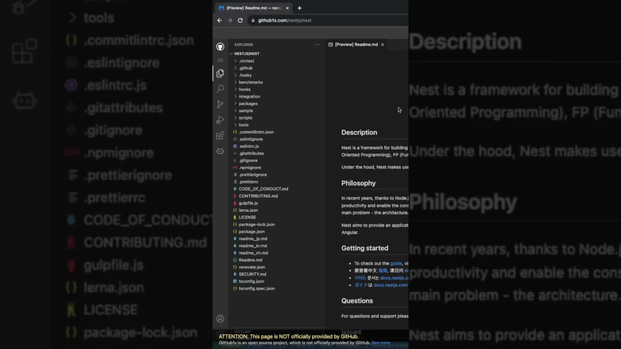 Use GitHub1s! #codeing #programming #github