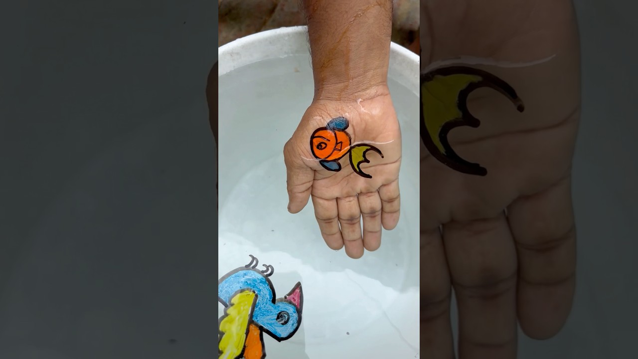 How to draw Fish 🐟 step by step // Fish Flot on Water 🌊 \\ Fish Drawing #art #shorts