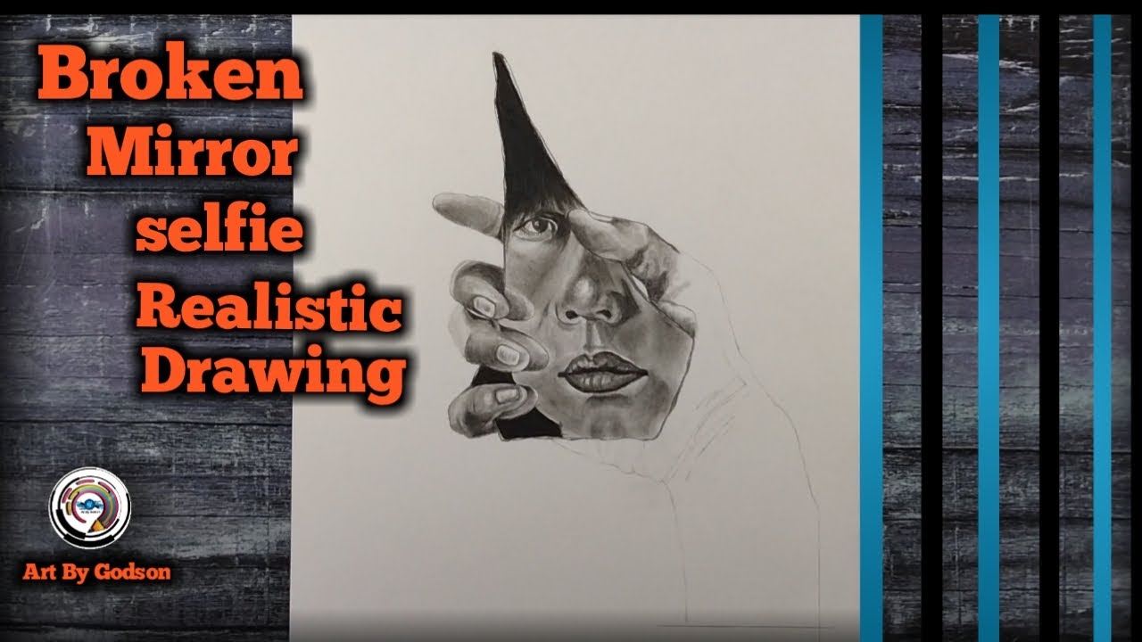 Broken mirror selfie/ Realistic pencil drawing/ portrait realistic ✏