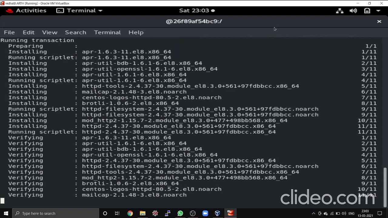 Launching HTTPD web server and python interpreter on the top of docker container.