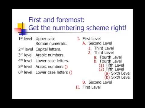 Outlining: Formal Outlines