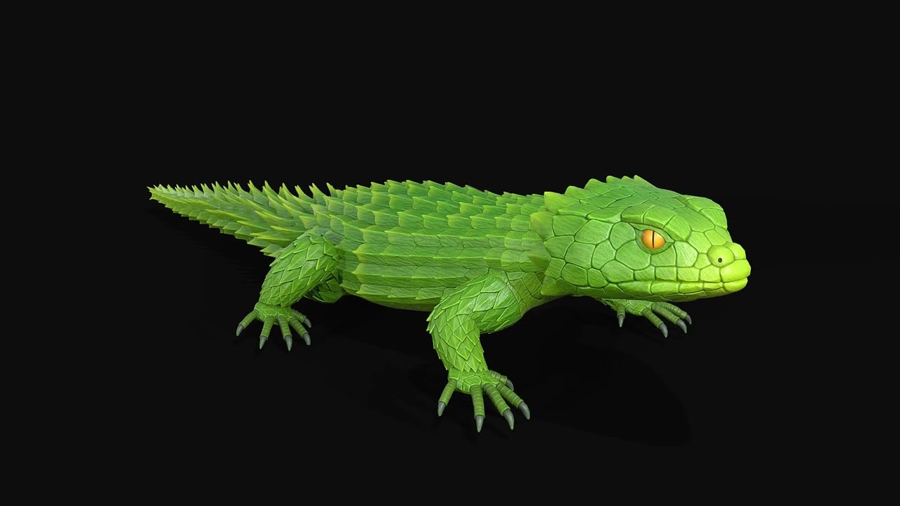 Preview | Leaf Armadillo lizard | 3d animation - Idle