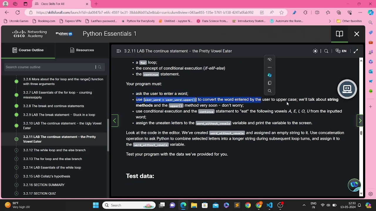 Cisco Course Python (module 3): 3.2. Section 2 – Loops in Python (part 2)