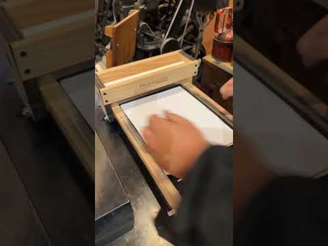 Letterpress printing using our new printing press for the Sacramento Kings in the NBA playoffs