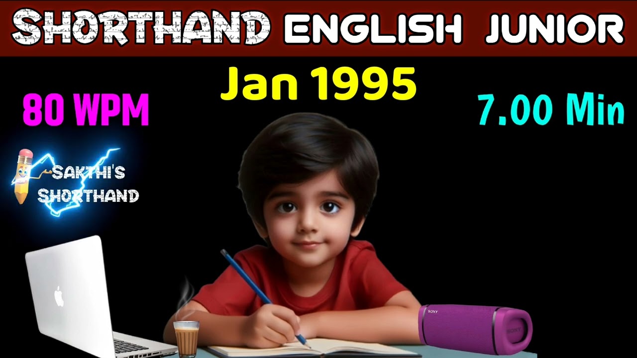 Shorthand English Junior Jan 1995 ✍️ 80 WPM ✏️ Book Speed