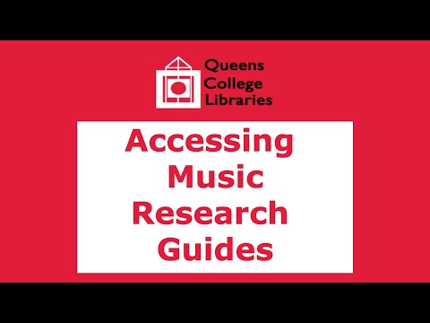 Accessing Music Research Guides