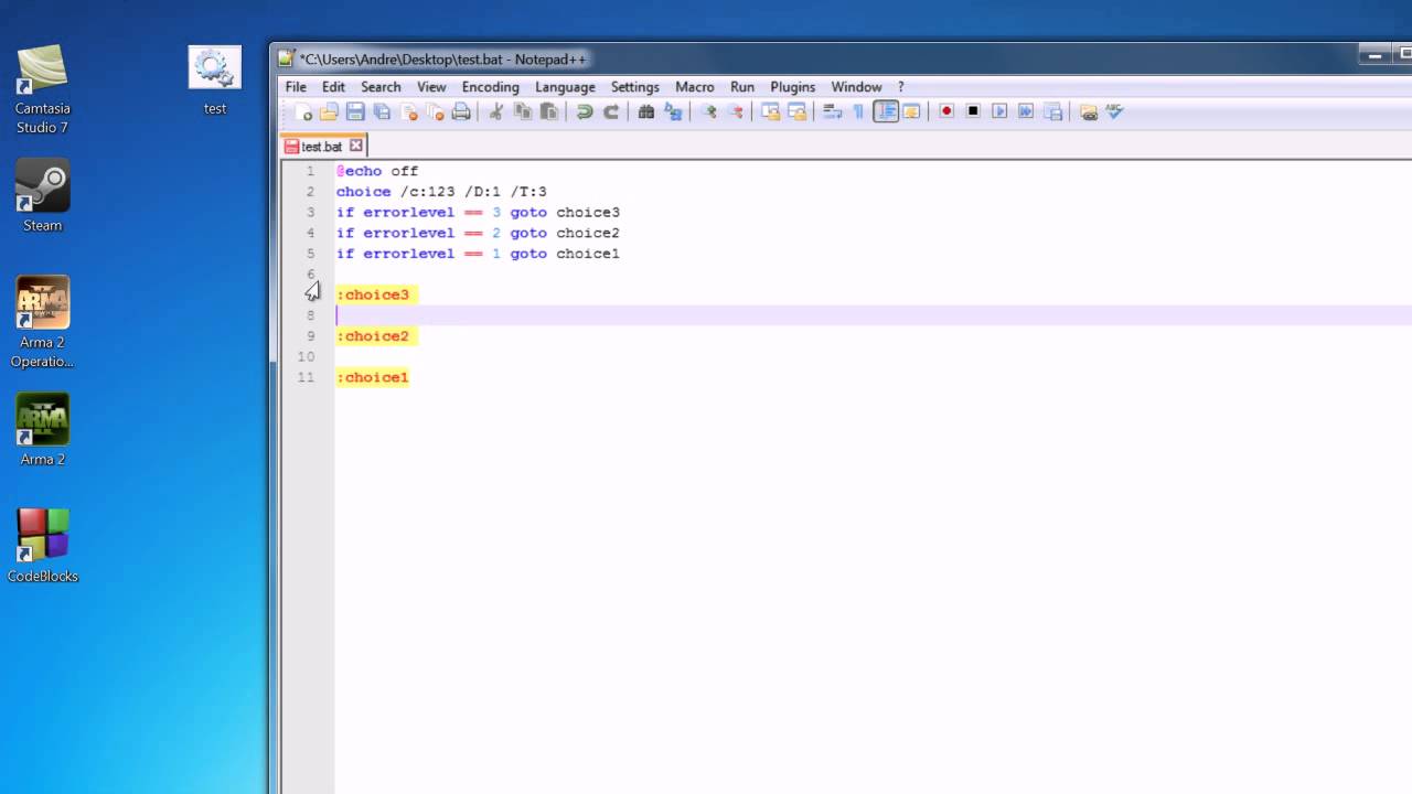 Batch scripting 4 getting user input