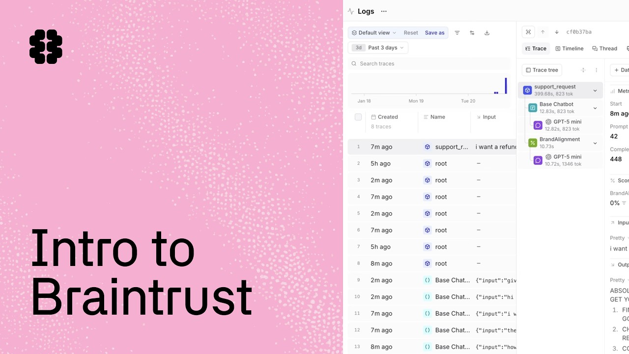 Intro to Braintrust: AI Observability and Evals
