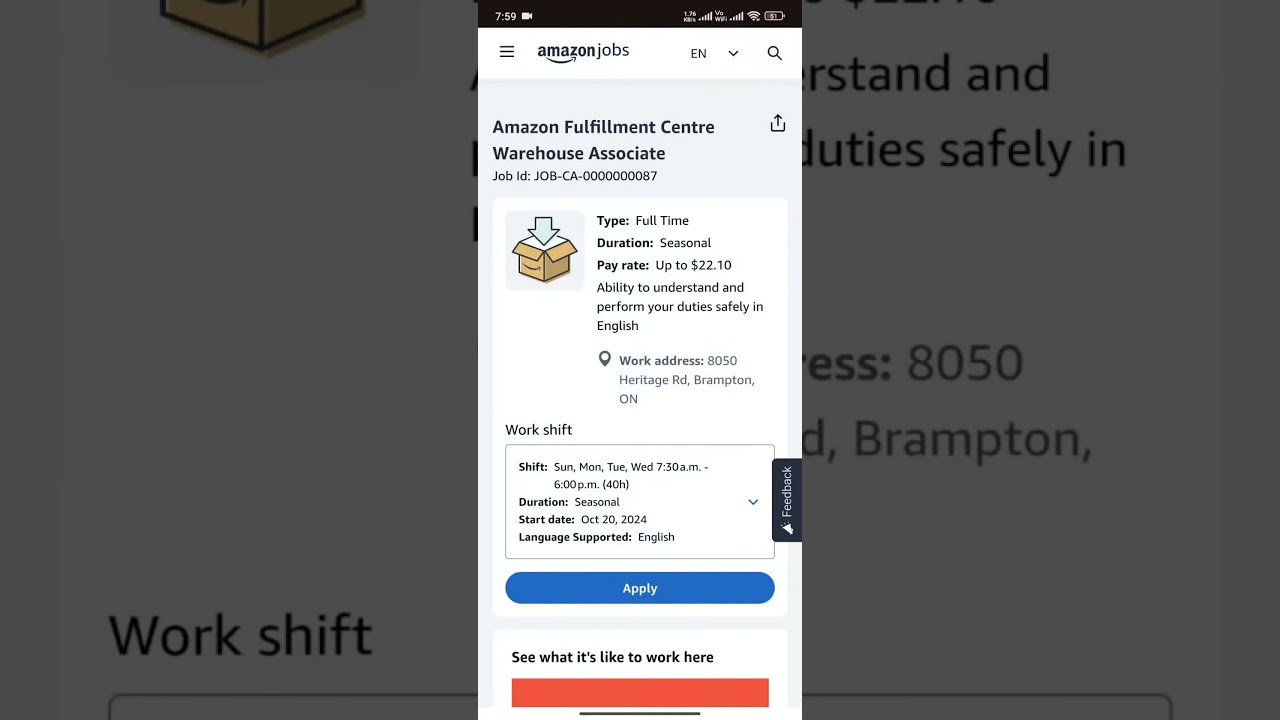 #Hiring.amazon.ca #amazon #shift amazon #applyamazonshift #brampton  #canada #toronto