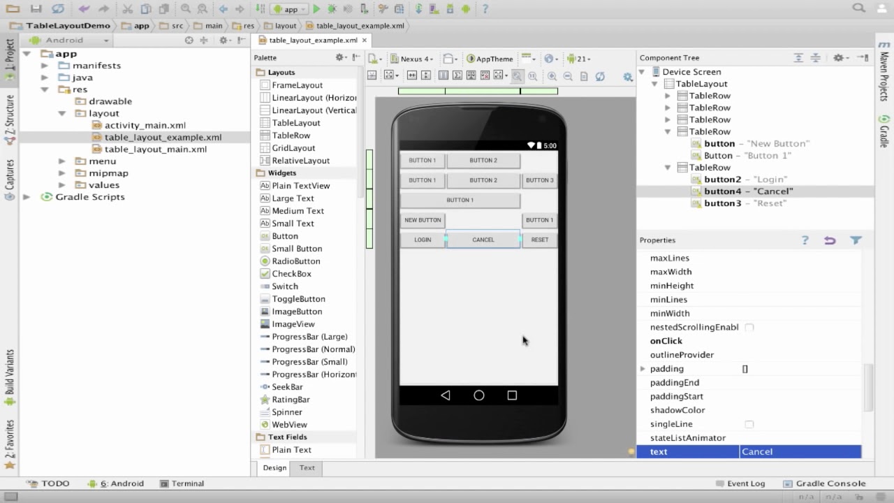 Android - Table Layout
