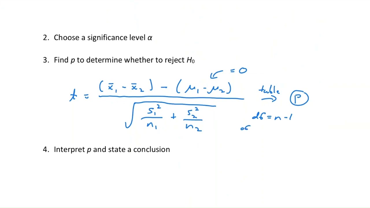 Probability & Statistics Week 9 - Two Sample Hypotheses Tests