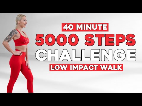 5000 steps in 40 min at home / Do it twice to get 10000 steps/ NO JUMPING walking workout