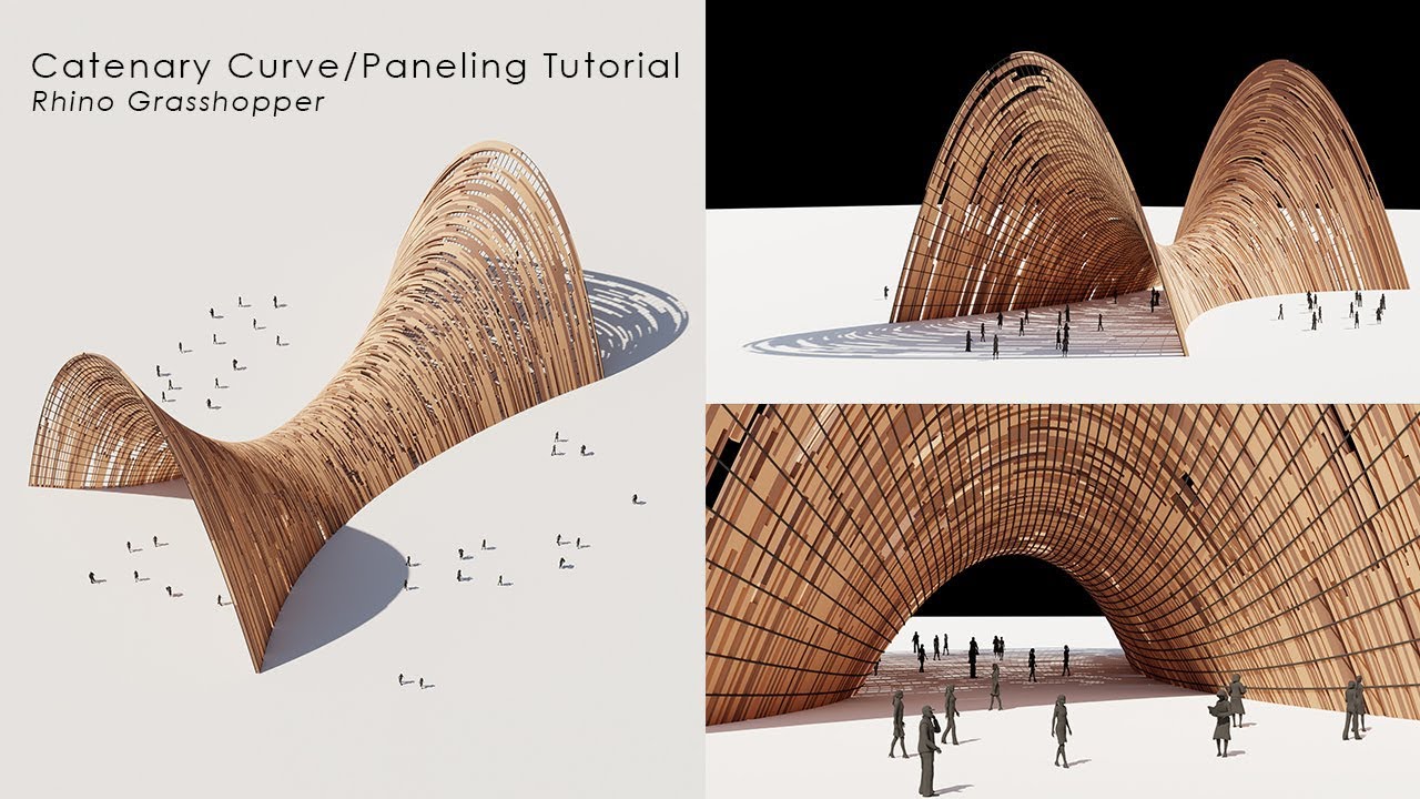 Catenary Curves Paneling Rhino Grasshopper Tutorial (Parametric Architecture)