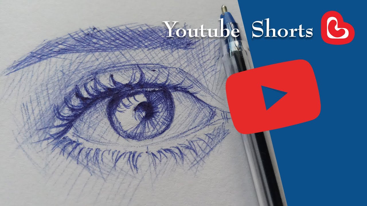 Fast Blues #shorts | Eye Sketch Using Ballpoint Pen