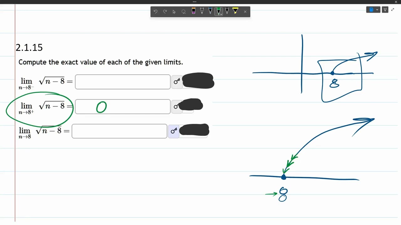 Math 241 HW 2.1.15 One Sided Limit Using Graph
