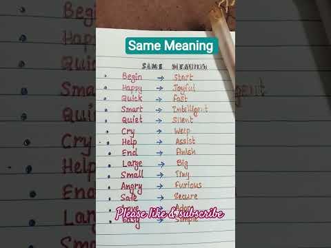 same meaning #english #englishlearning #englishspeaking