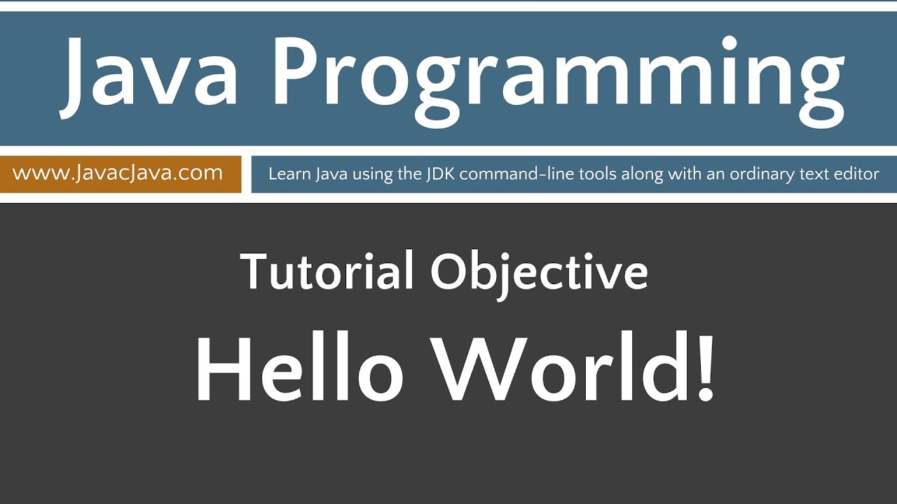 Learn Java Programming - Hello World Tutorial