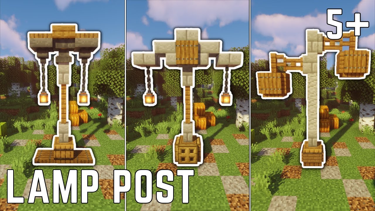 Minecraft: How To Build 5+ Different Lamp Post - Minecraft Builders