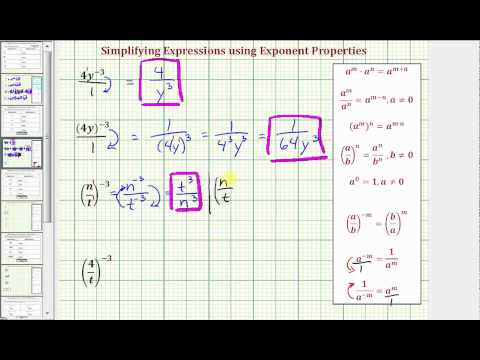 Ex 2: Simplify Expressions using Exponent Properties (Negative / Quotient / Power Properties ...