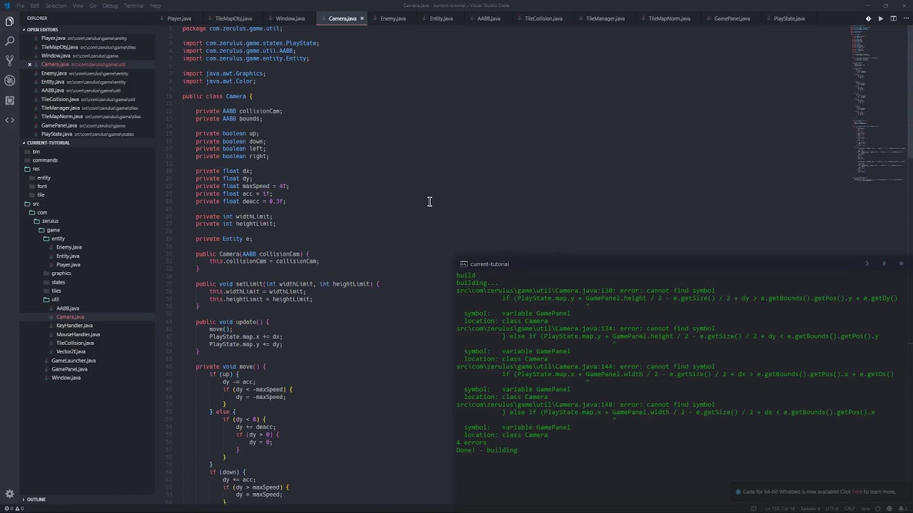 Java 2D Game Programming Episode 25 Camera Movement