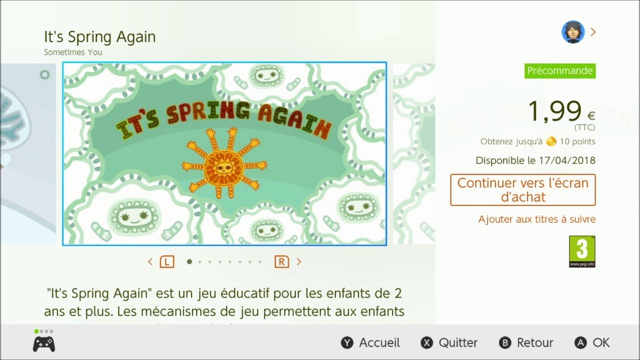 IT's SPRING AGAIN : trailer Nintendo SWITCH