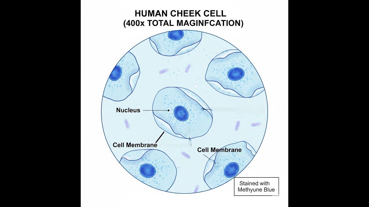 Pengamatan Sel Pipi Manusia di Bawah Mikroskop Majemuk | Struktur Sel Hewan Dijelaskan