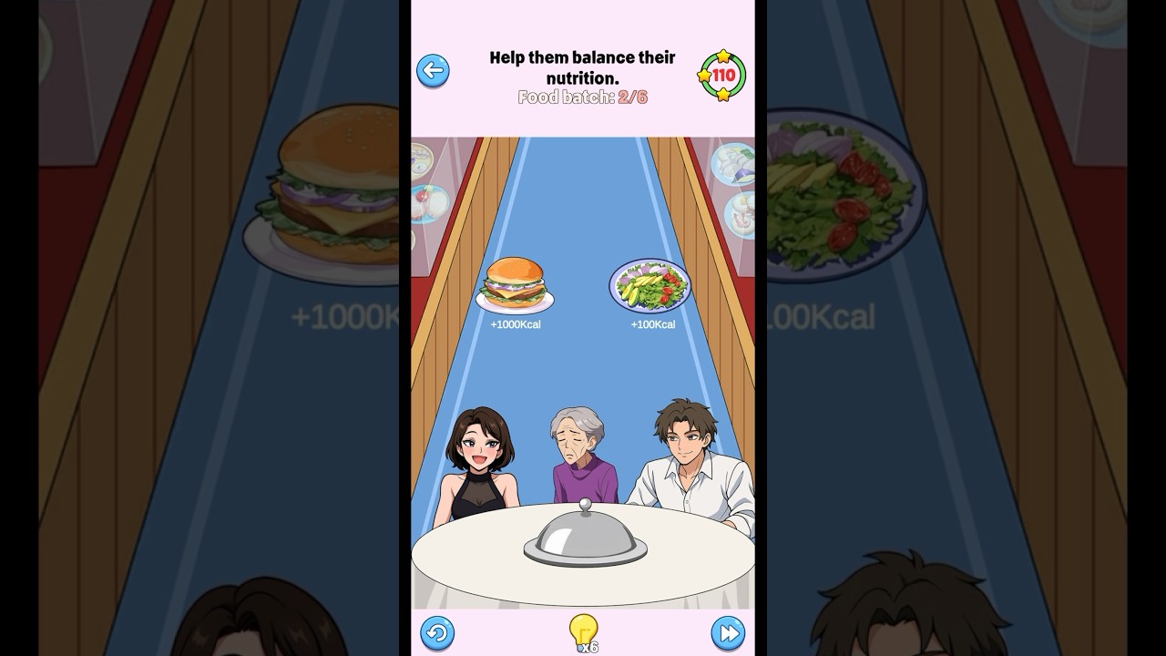 Brain Up - Drama Puzzle Game - Level 61 - Help them balance their nutrition.