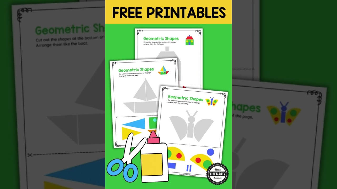 Free Cut and Paste Shapes Worksheets