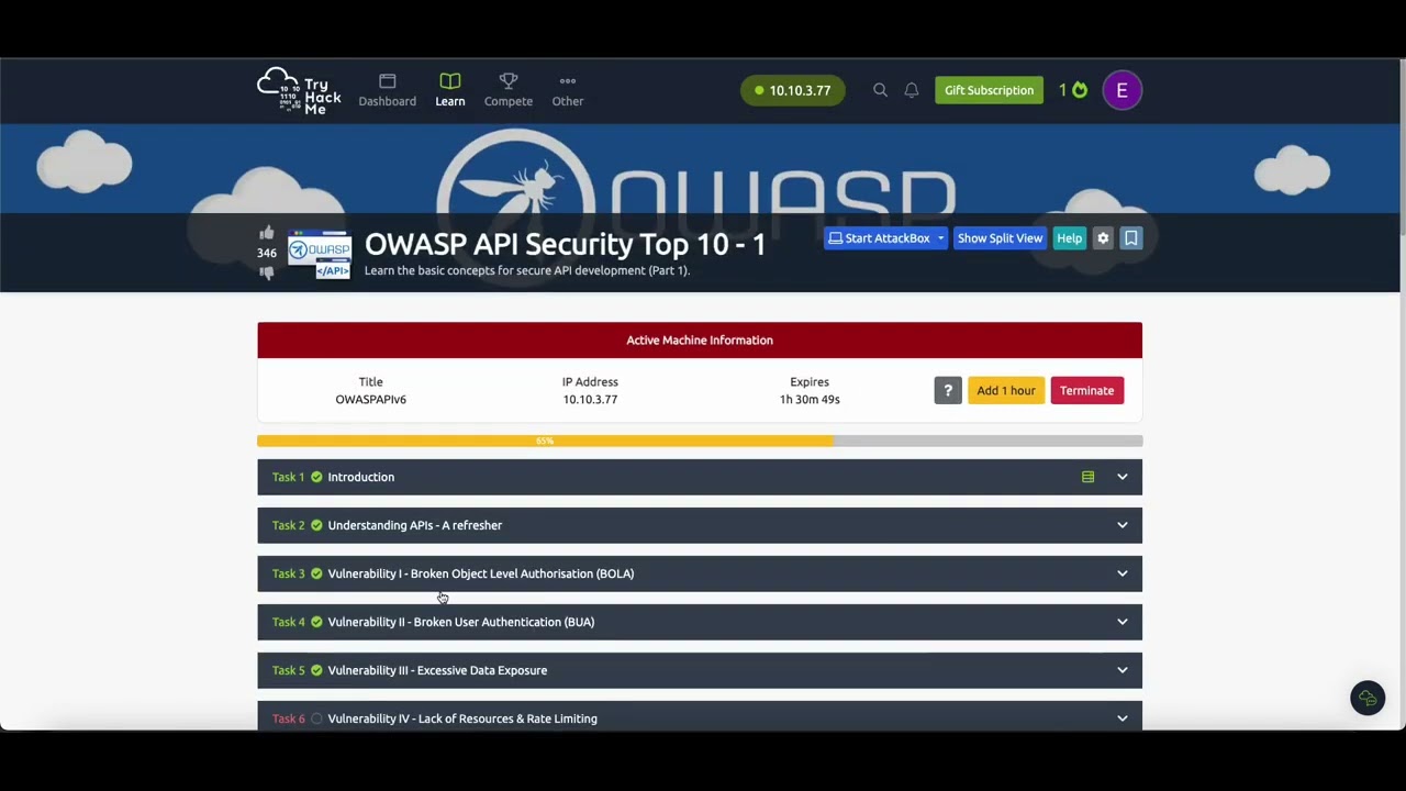 TryHackMe | Security Engineer | OWASP API Security Top 10 - 1 PART 1 / NEW /