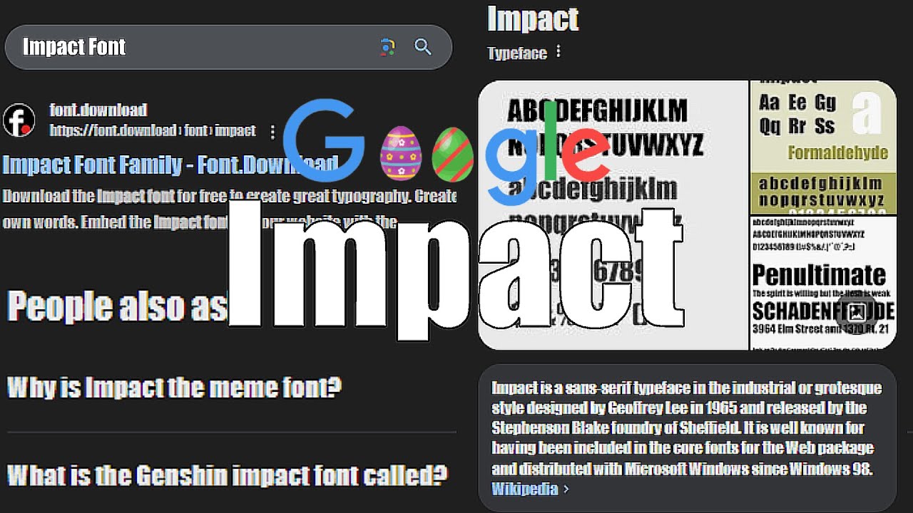 Impact Font IMPACTS google search text