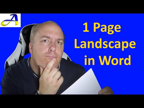 How to make one page landscape in Microsoft Word