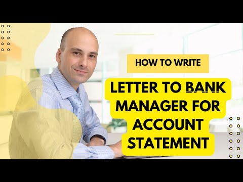 Letter to Bank Manager for Issuance of Bank Statement