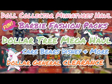 Doll Collector Dollar Tree Mega Haul Barbie Fashion Packs Care Bear Disney Doll Miniatures & More