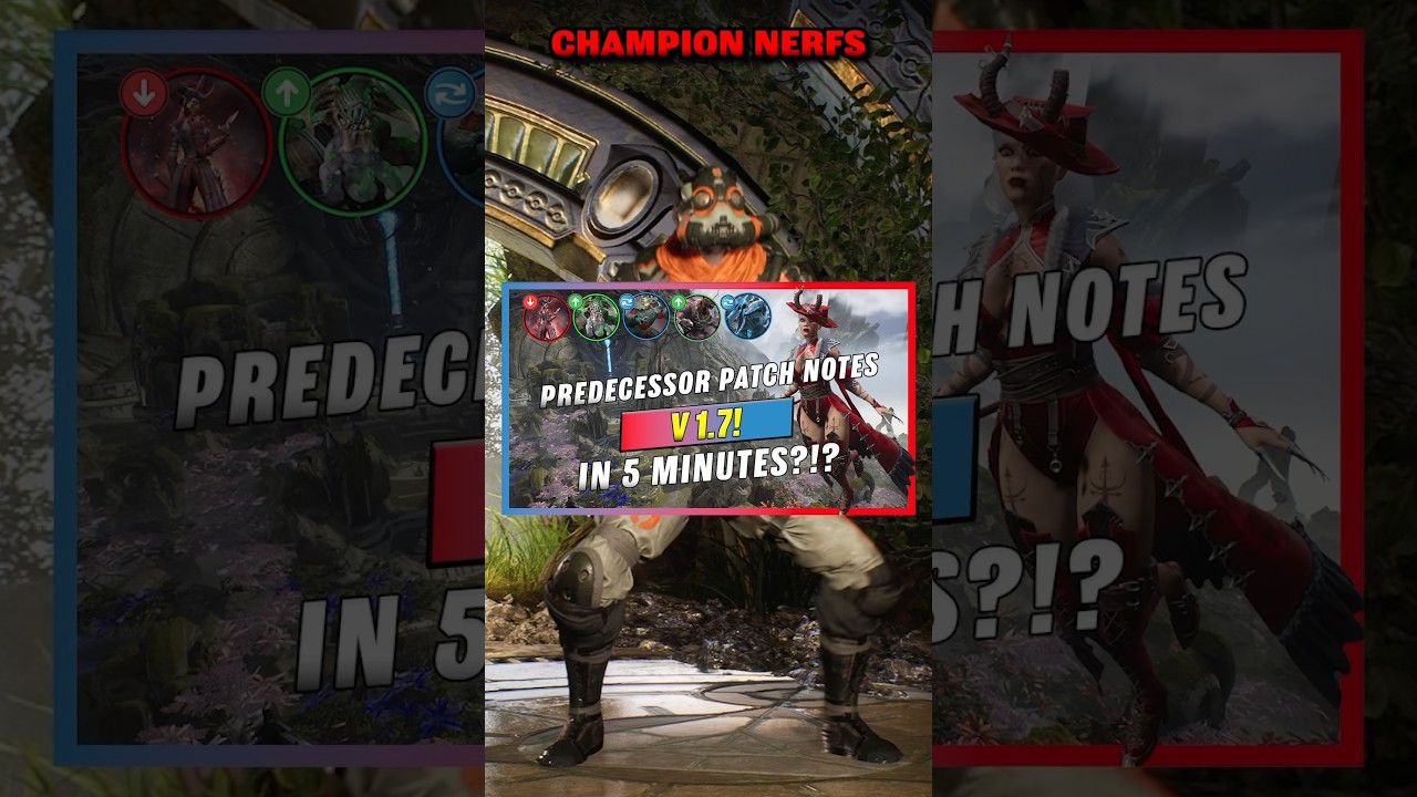⬆️ Predecessor V1.7 Patch Notes 📝(Champion Nerfs) ❌ #predecessor #moba #predecessorgame