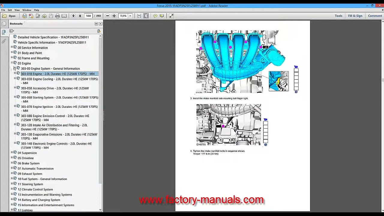 Ford Focus OEM factory repair manual