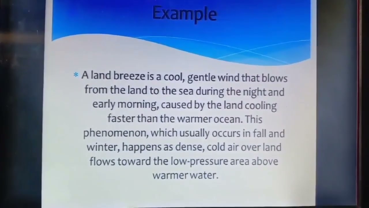 Land Breeze | Grade 7 Science Performance Task