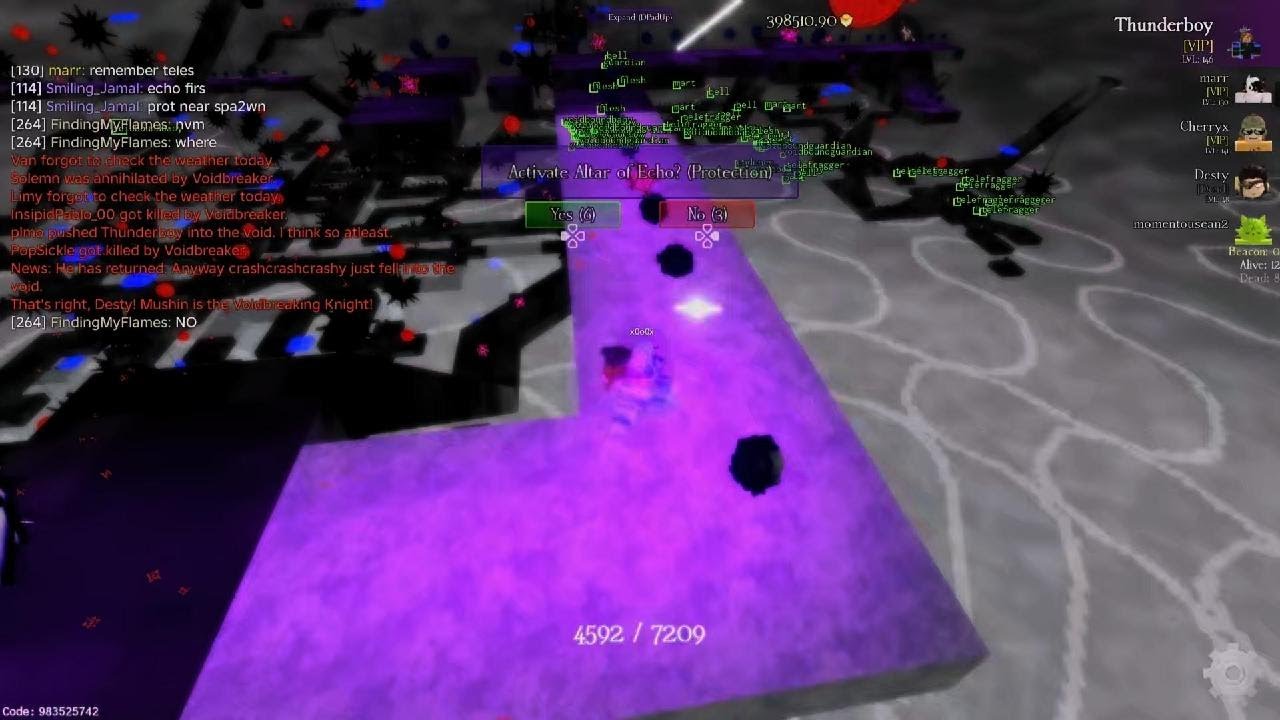 Roblox Nullscape level 100 run patch 4 catalyst encounter