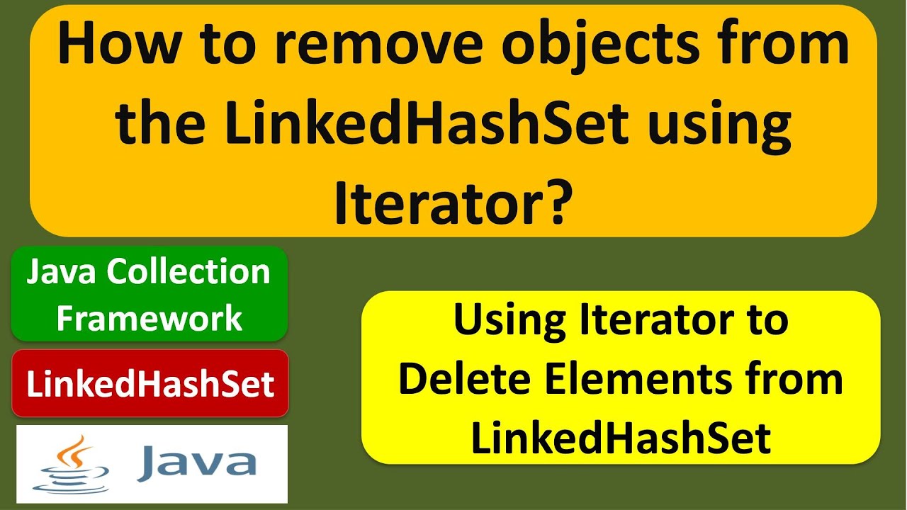 How to remove objects from the LinkedHashSet using Iterator? | Java Collection Framework