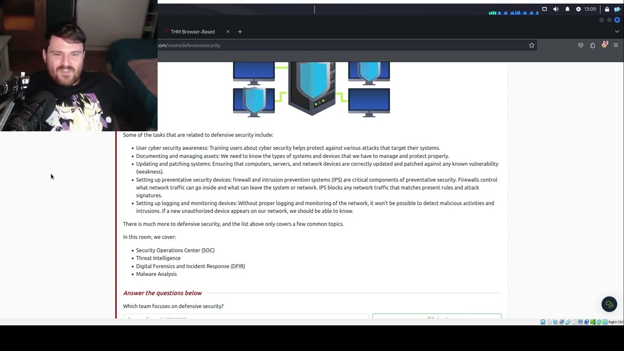TryHackMe - Pre Security: Intro to Cyber Security: Defensive Security #1