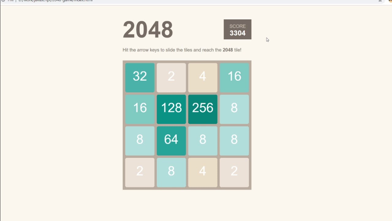 Simple 2048 Game In JavaScript With Source Code | Source Code & Projects