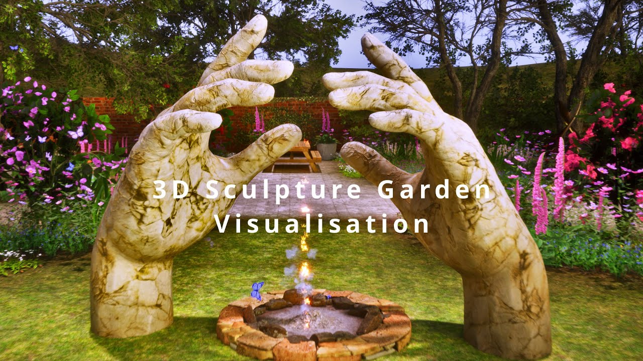 3D Sculpture Garden Design Visualisation