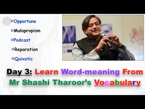 Day 3: Learn Word meaning From Mr Shashi Tharoor’s Vocabulary