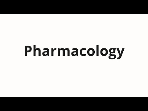 How to pronounce Pharmacology
