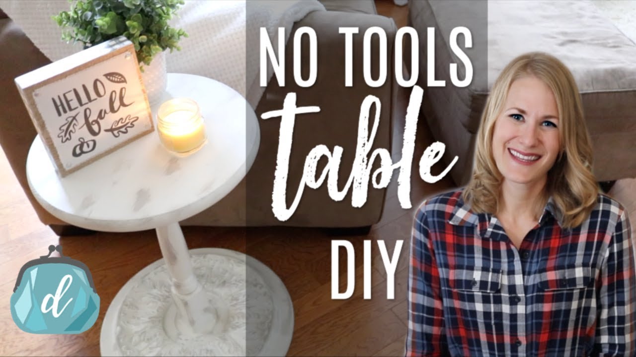 DIY PEDESTAL TABLE (no tools required!)